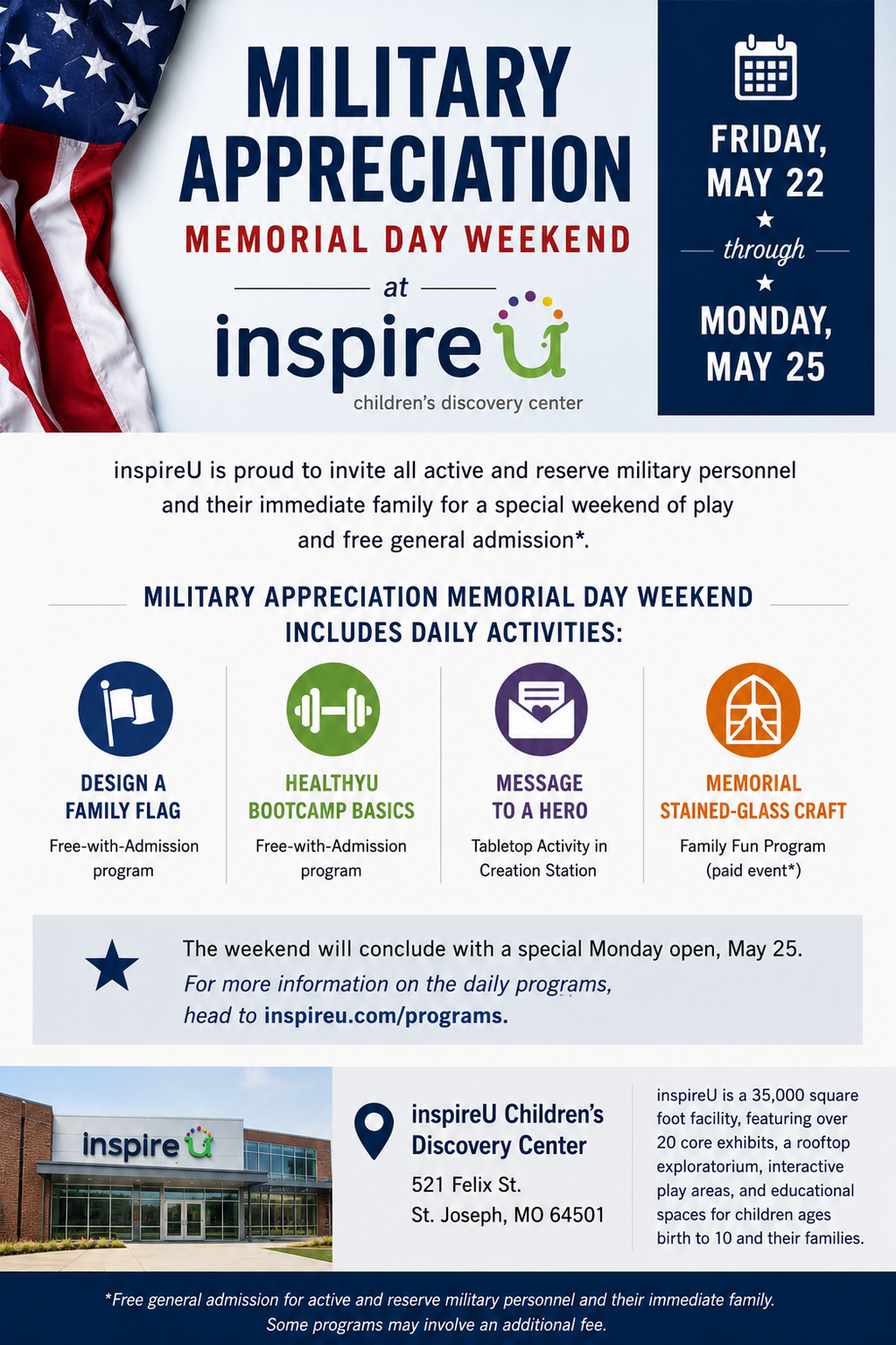Military Appreciation Memorial Day Weekend at inspireU - My Cameron News