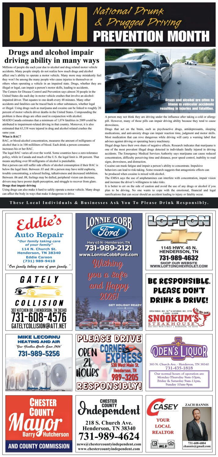 DWI - National Drunk & Drugged Driving Prevention Month - Chester ...