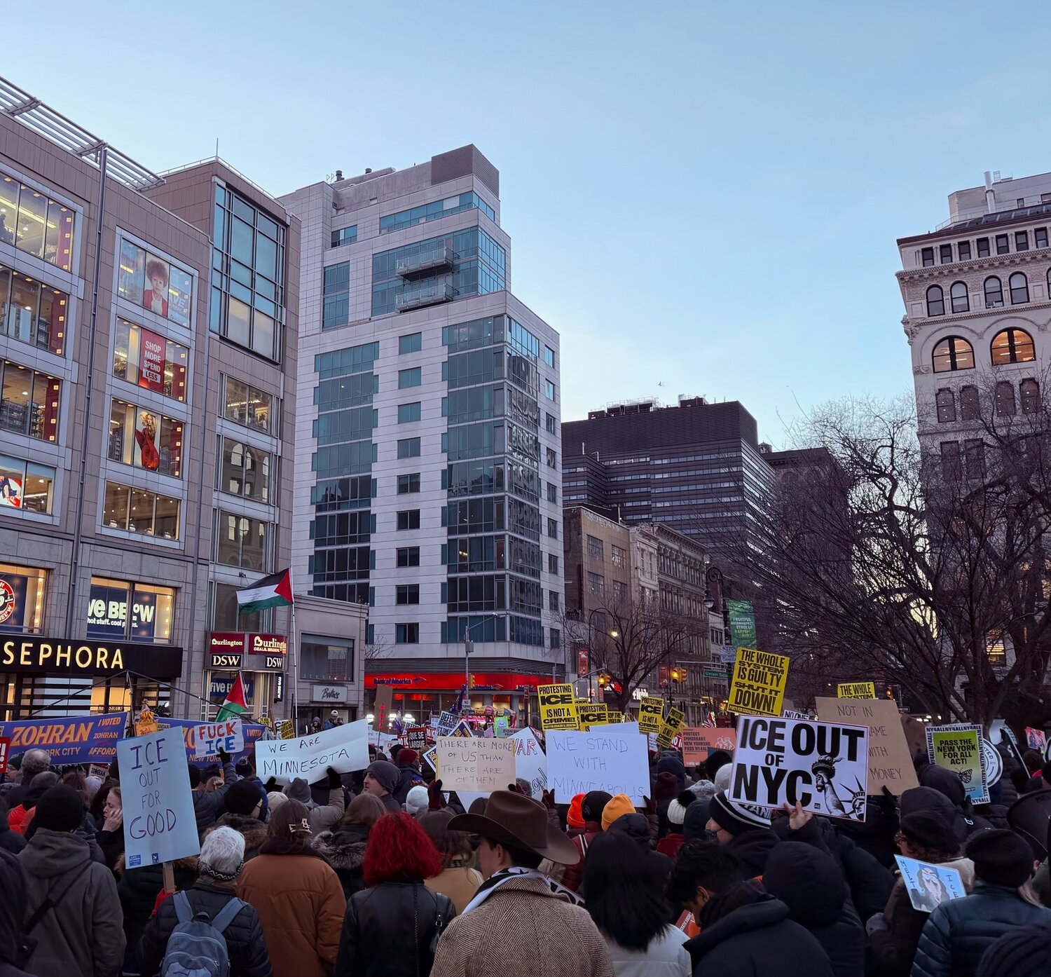 Labor mobilizes in Union Square to protest ICE, stand with migrant ...