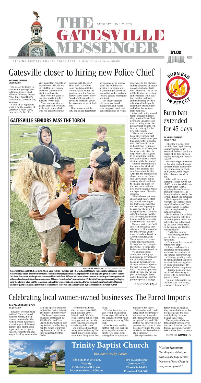 Saturday | October 26, 2024 - The Gatesville Messenger