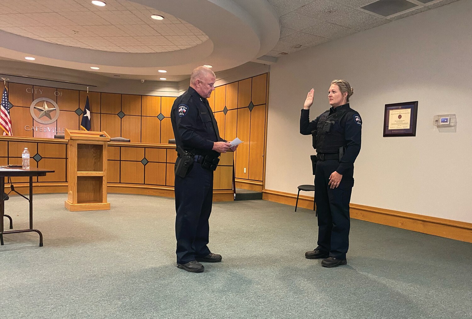 Gatesville PD installs new officer and promotes another - The ...