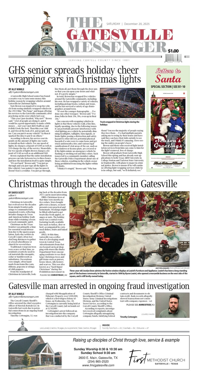 Saturday | December 20, 2025 - The Gatesville Messenger