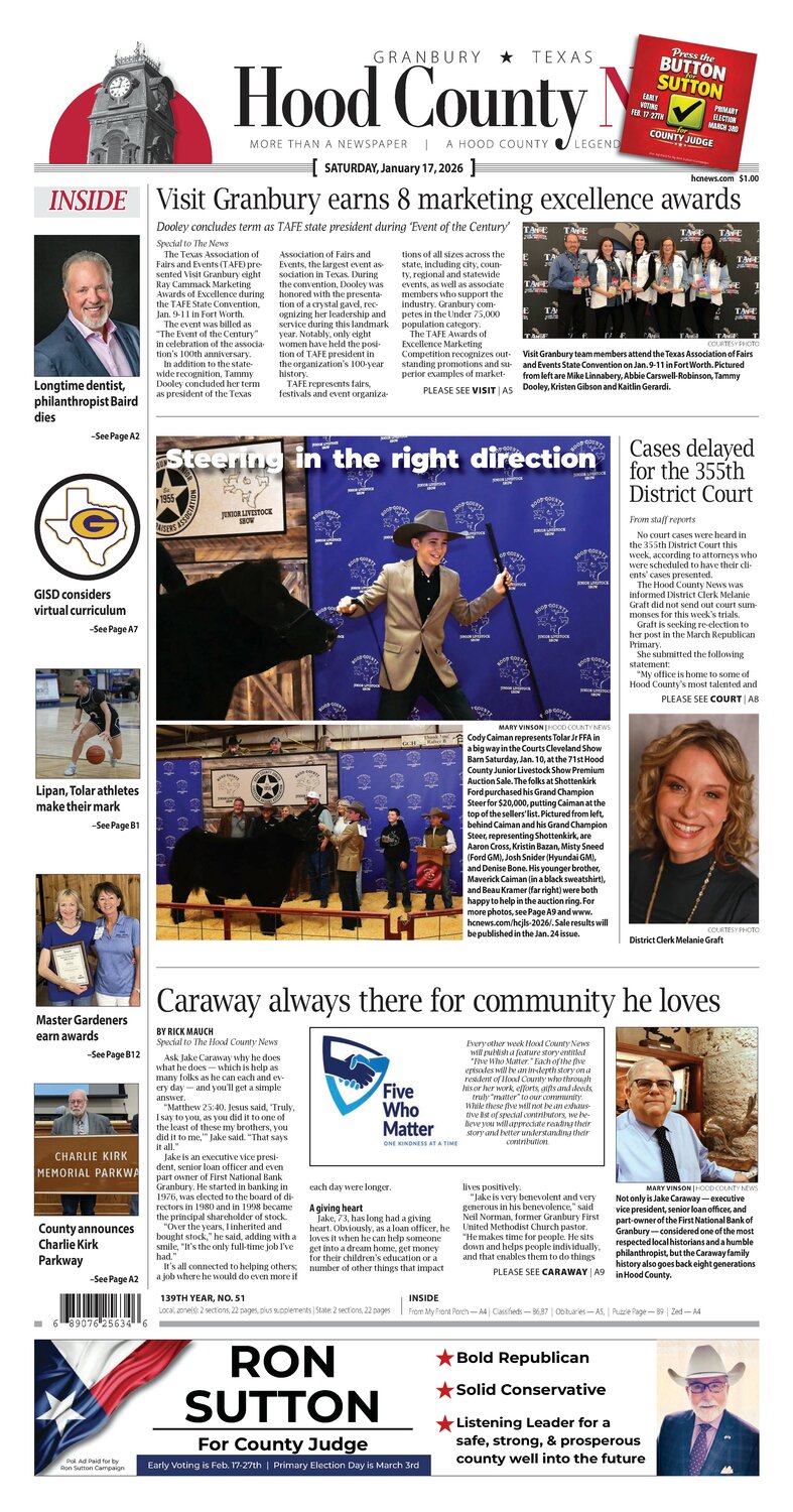 Saturday | January 17, 2026 - Hood County News