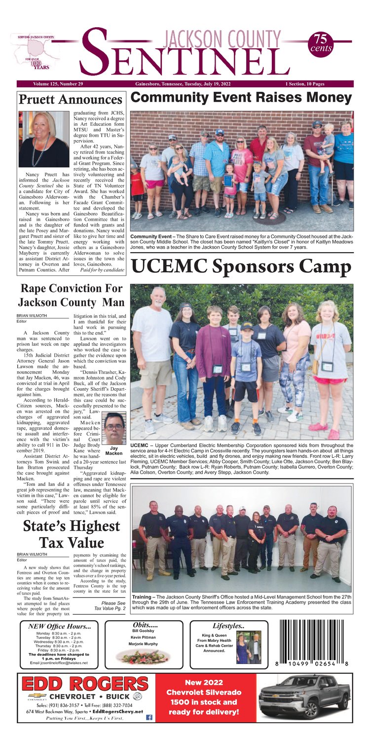 Tuesday, July 19, 2022 - Jackson County Sentinel