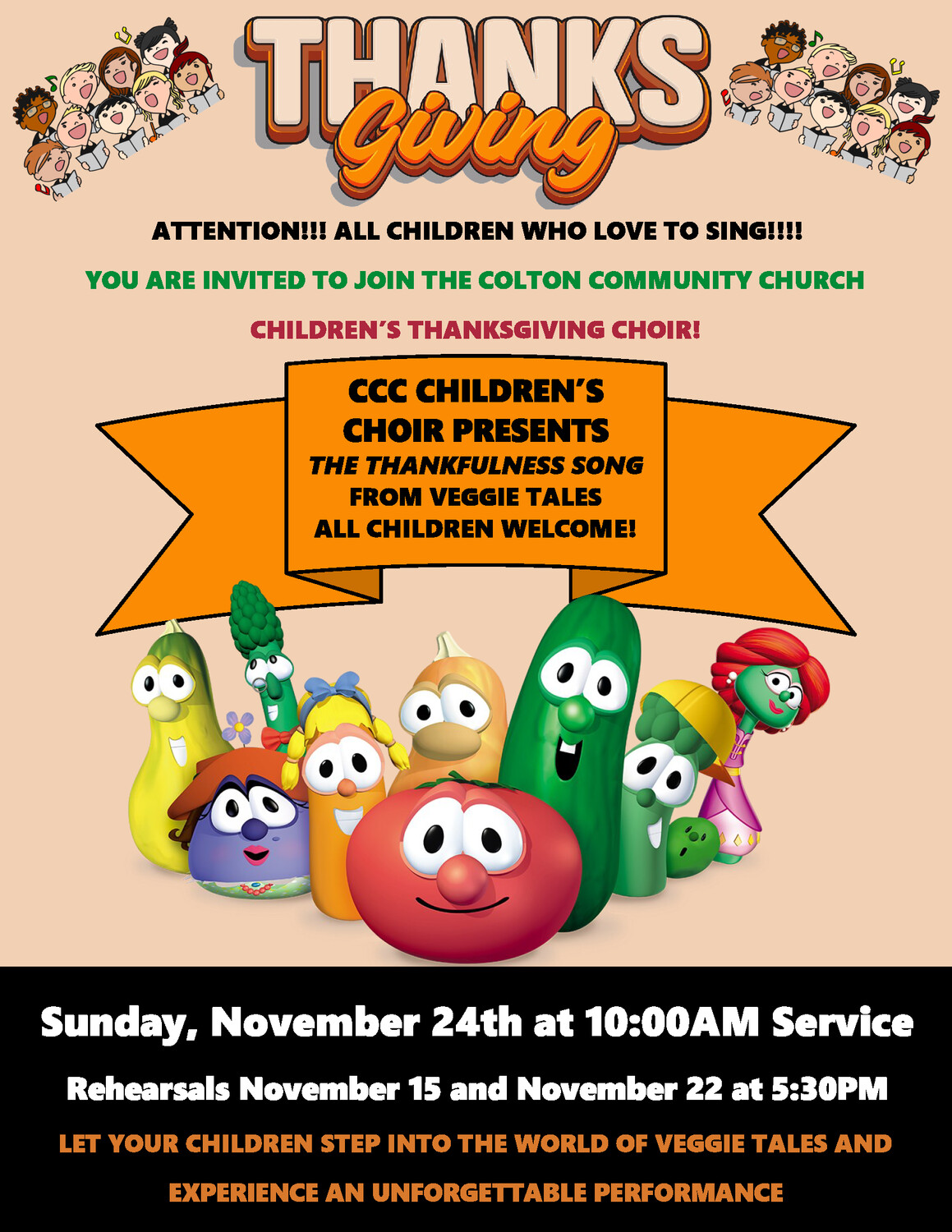 Children's Thanksgiving Choir At Colton Community Church - North ...