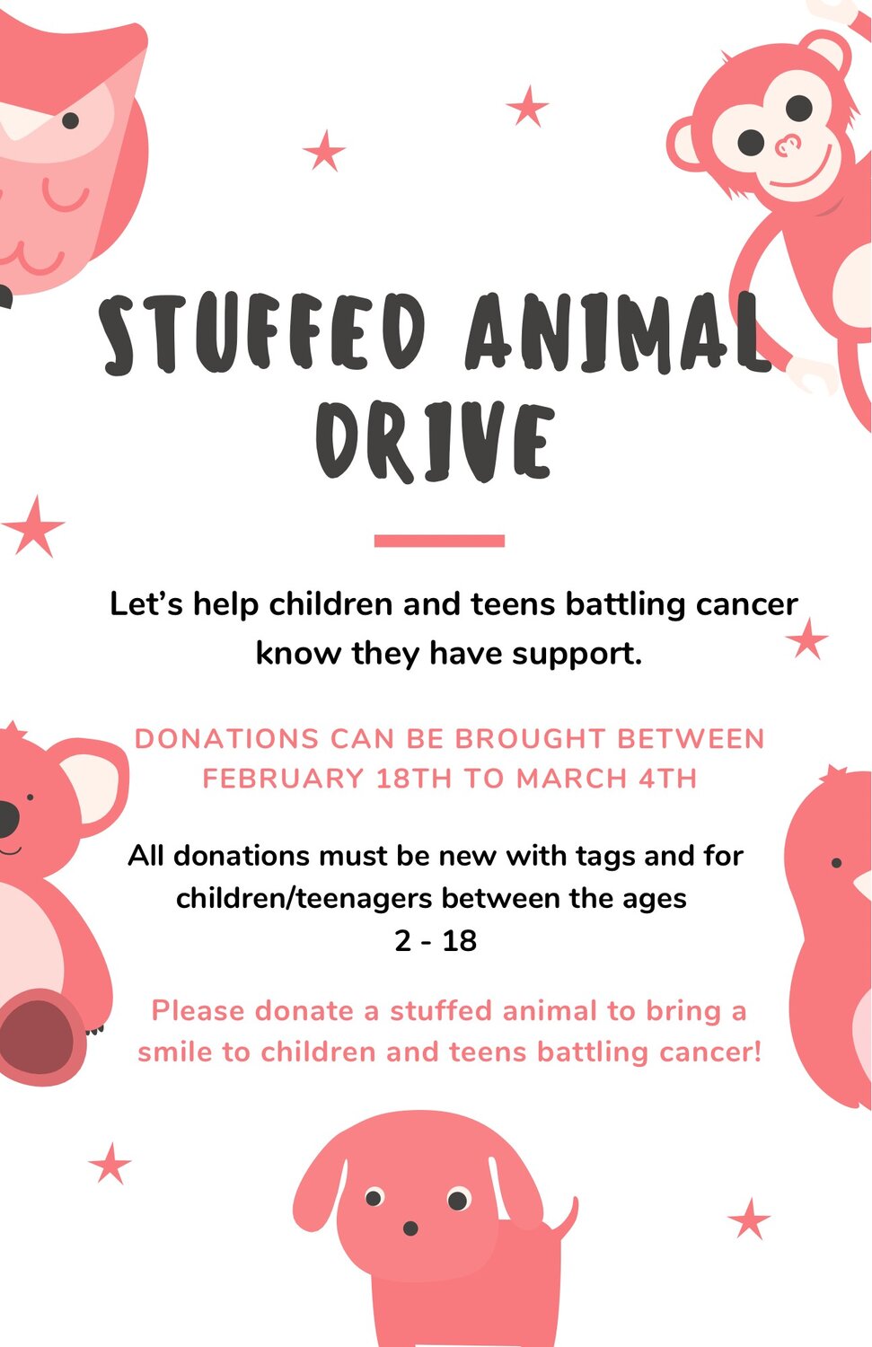 Stuffed animal drive for children with cancer - North Country Now