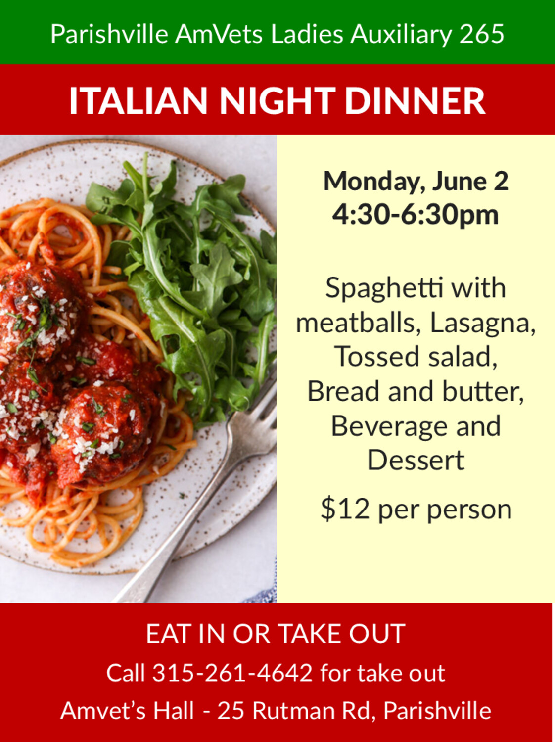 Italian Night Dinner - North Country Now