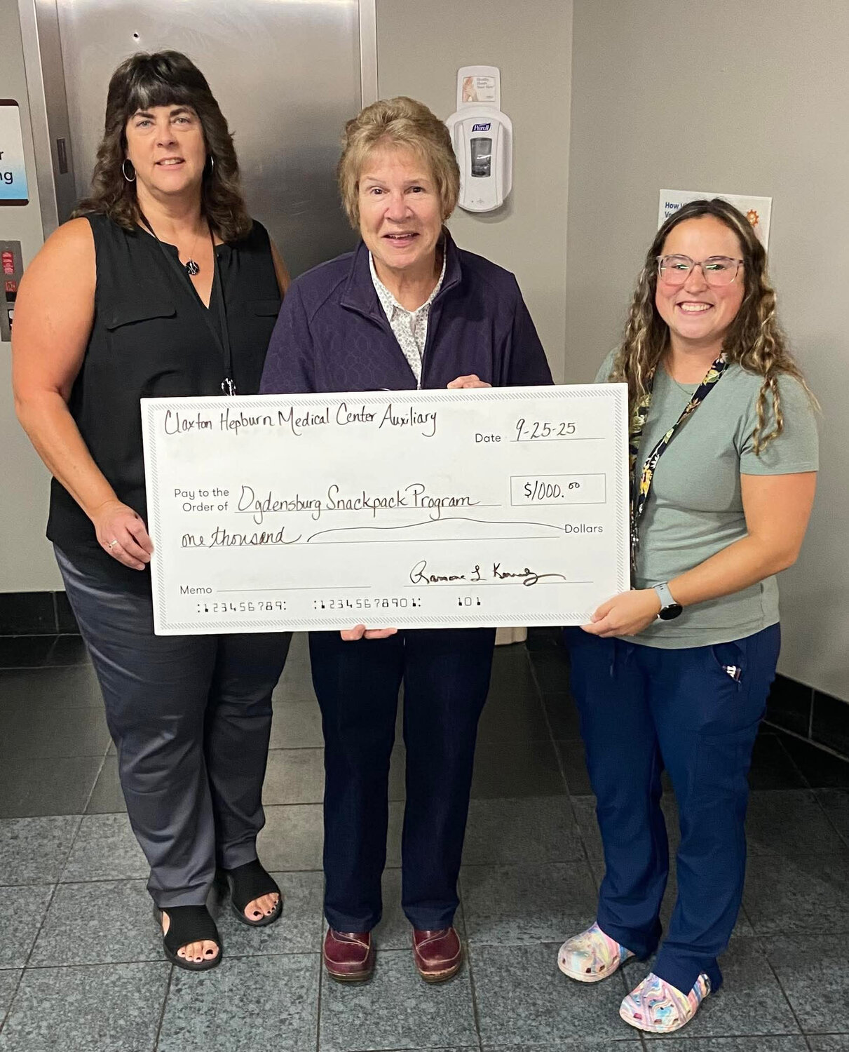 Ogdensburg Snackpack Program receives $1,000 donation - North Country Now