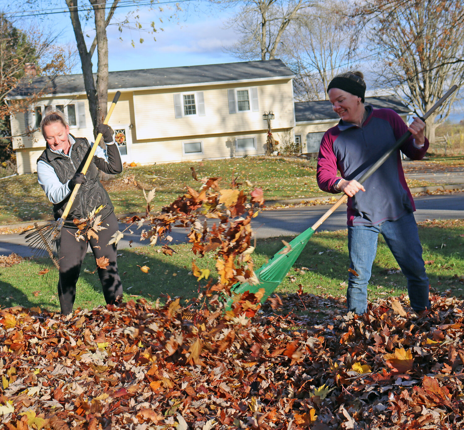 Raking in some sister time in Canton - North Country Now
