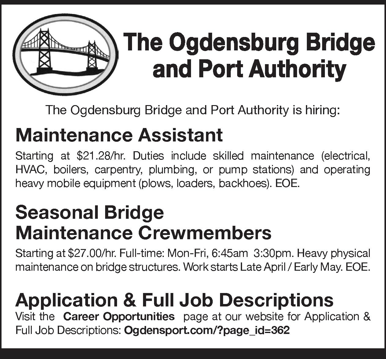 Jobs in Potsdam, Massena, Ogdensburg, Canton & Gouverneur - North ...