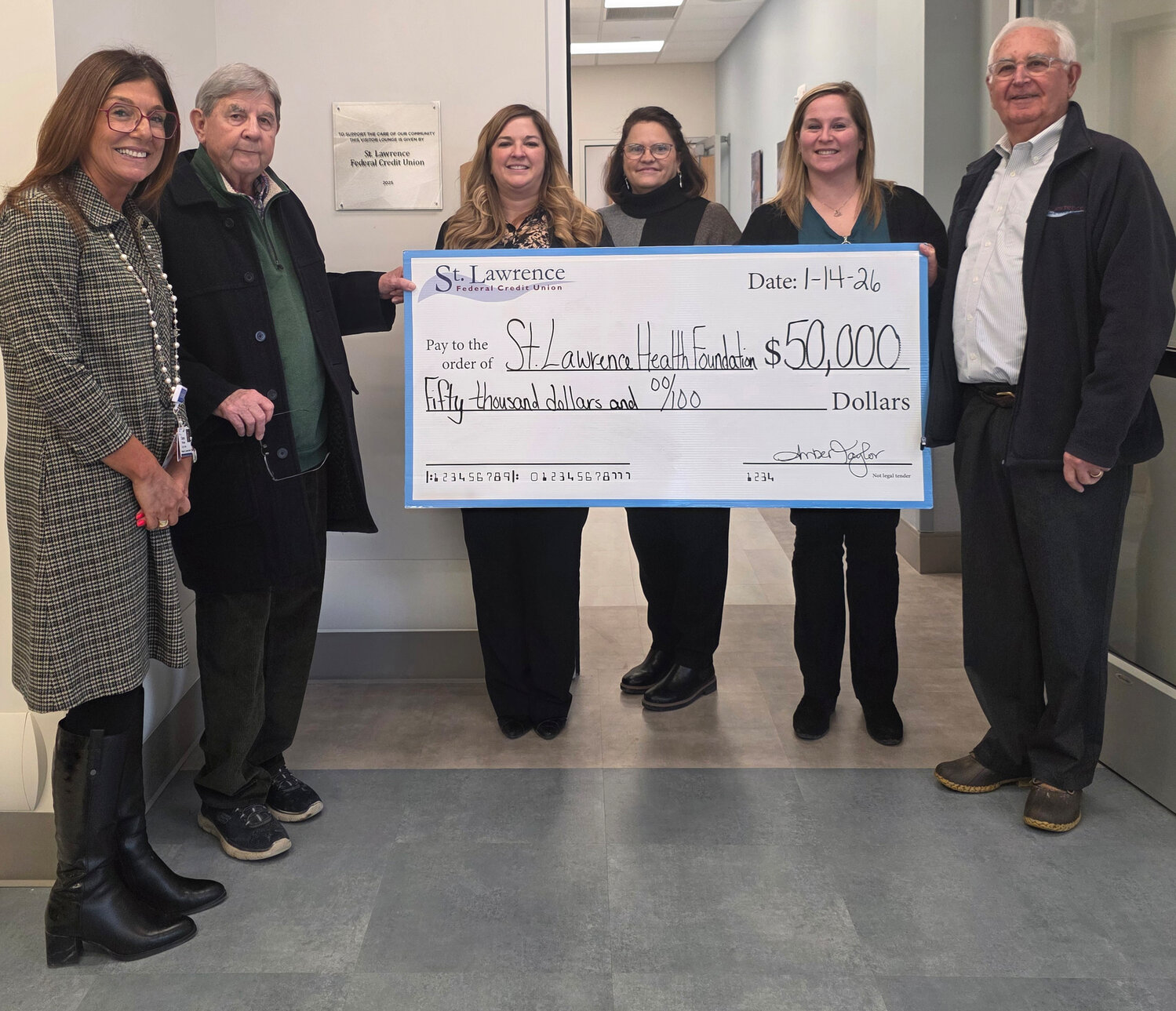 $10,000 donation to the St. Lawrence Health Foundation - North Country Now