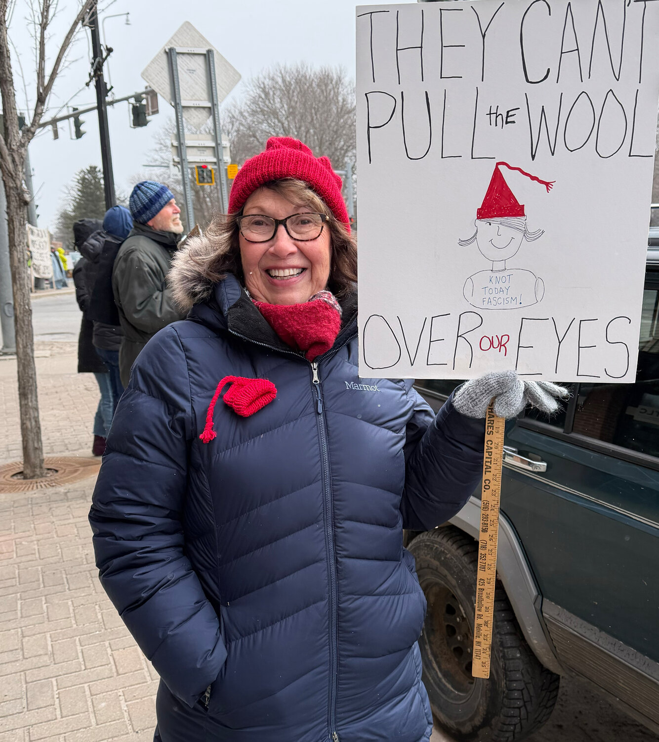 Winthrop knitter makes protest hats - North Country Now