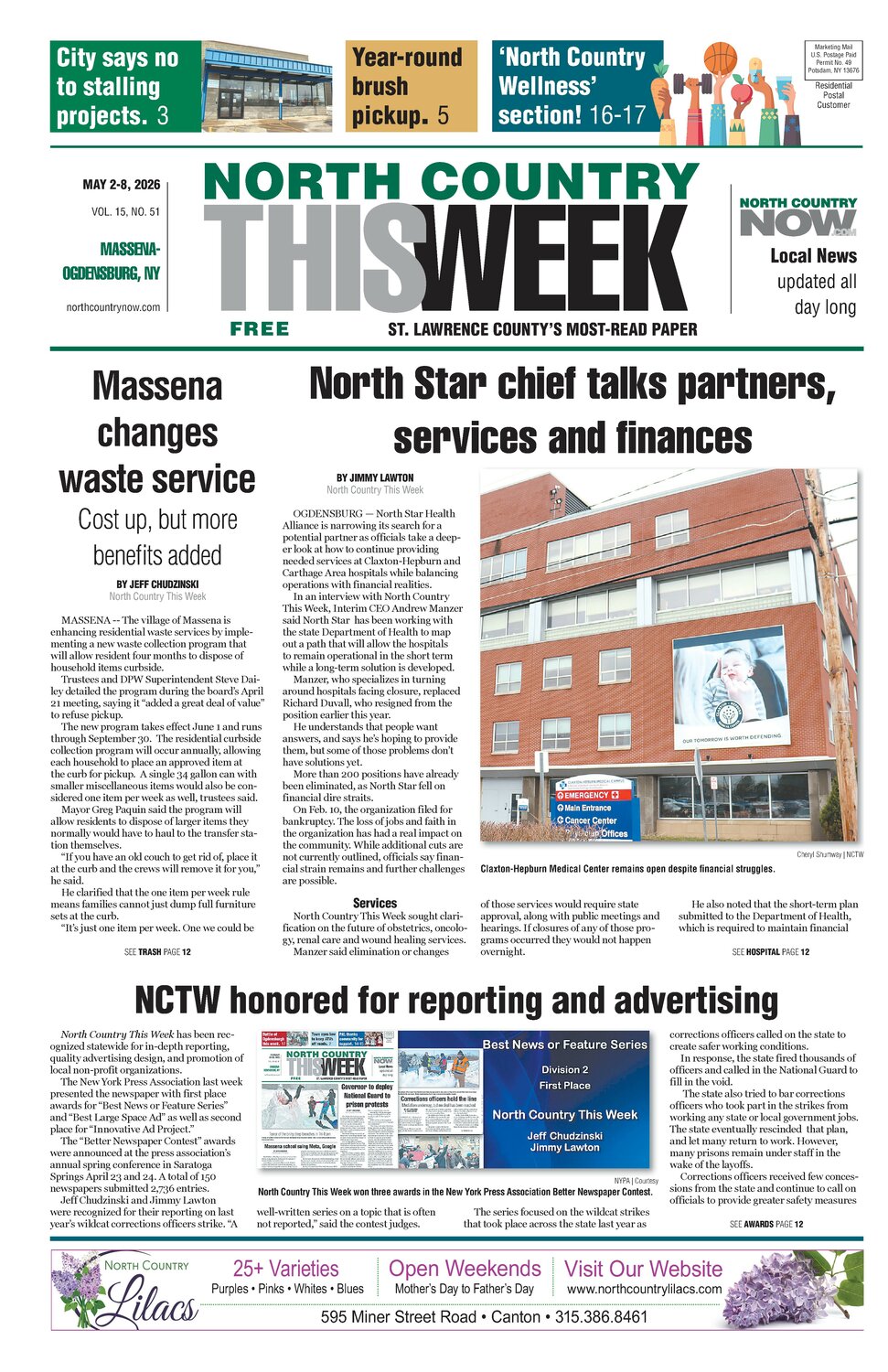 NCNow honored for reporting and advertising - North Country Now