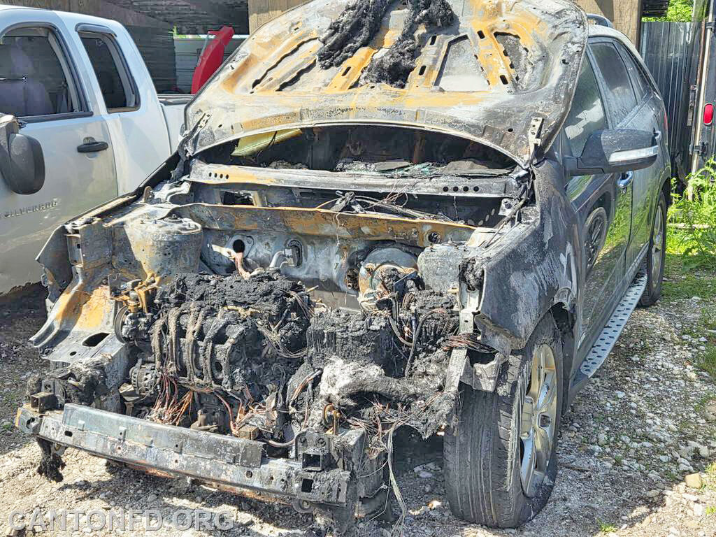 Quick response by staff, firefighters stops vehicle fire from spreading ...