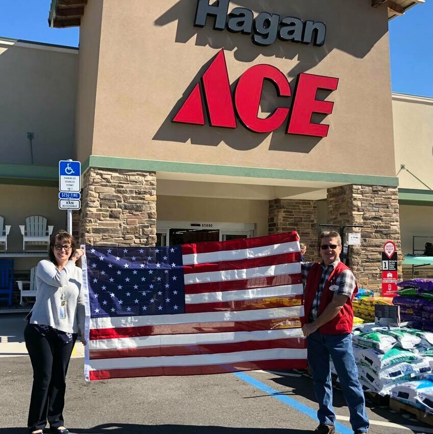 After strong winds, Hagan Ace Hardware donates replacement flag ...
